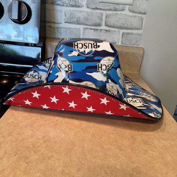 Busch Beer | Accessories | Busch Beer Box Cowboy Hat Patriotic Camo ...